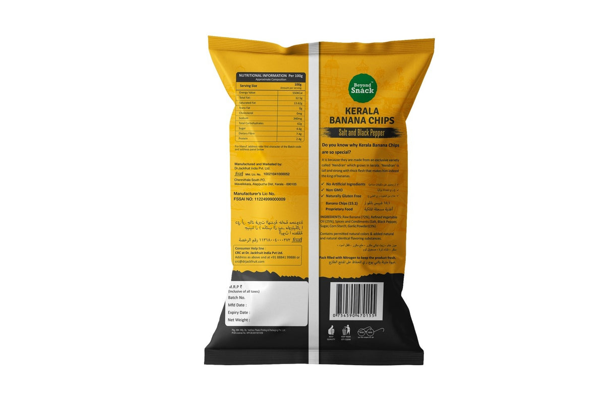 Beyond Snack Kerala Banana Chips Salt & Black Pepper 300g (3x100g ...
