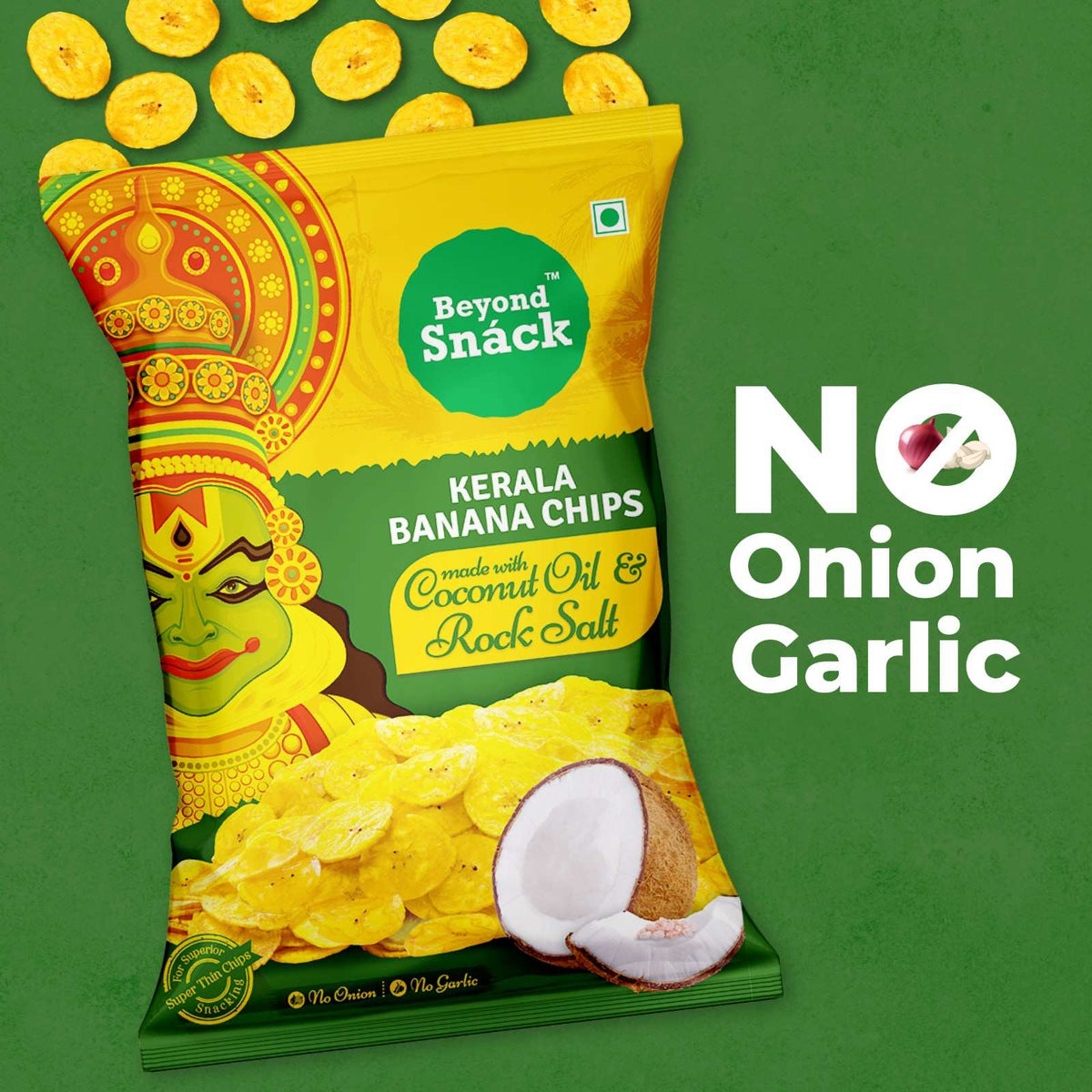 Banana Chips in Coconut Oil and Rock Salt 340gm (85gmsX4Packs) | Beyond ...