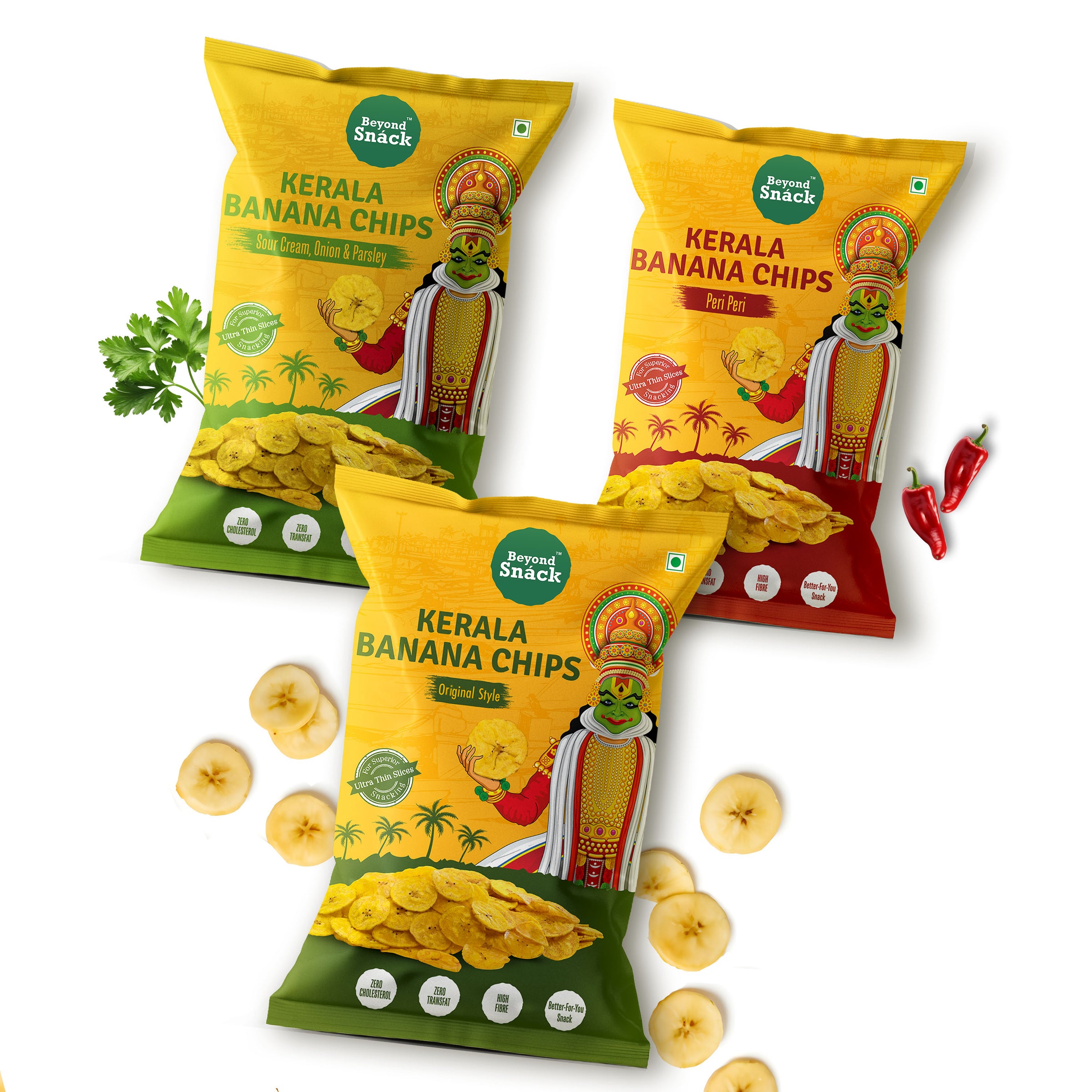 Beyond Snack Kerala Banana Chips: Original, Peri Peri, Sour Cream Onion ...