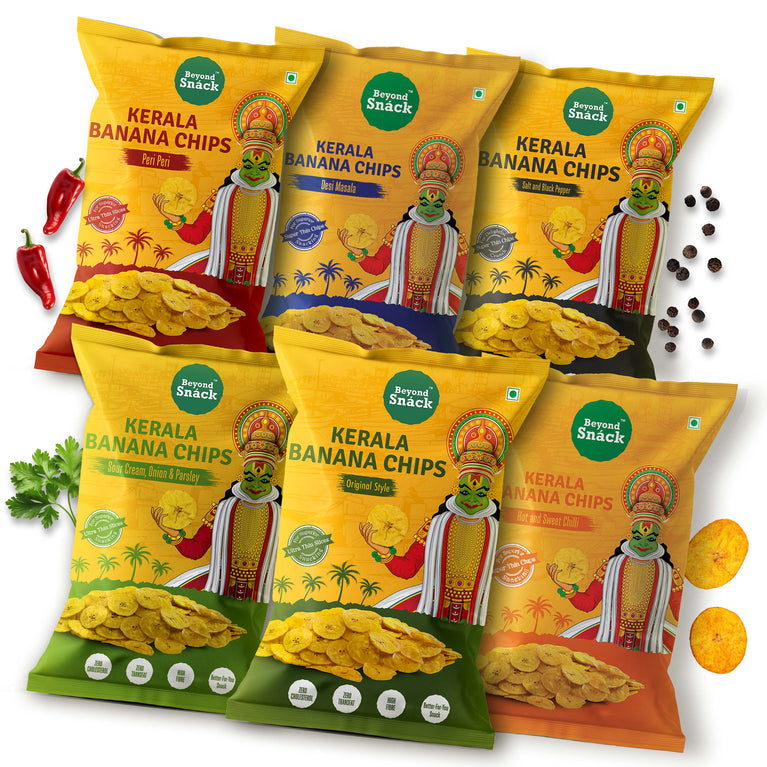 Banana Chips Flavours Combo-600gm(Original Style, Peri Peri, Sour Cream Onion Parsley, Salt ...