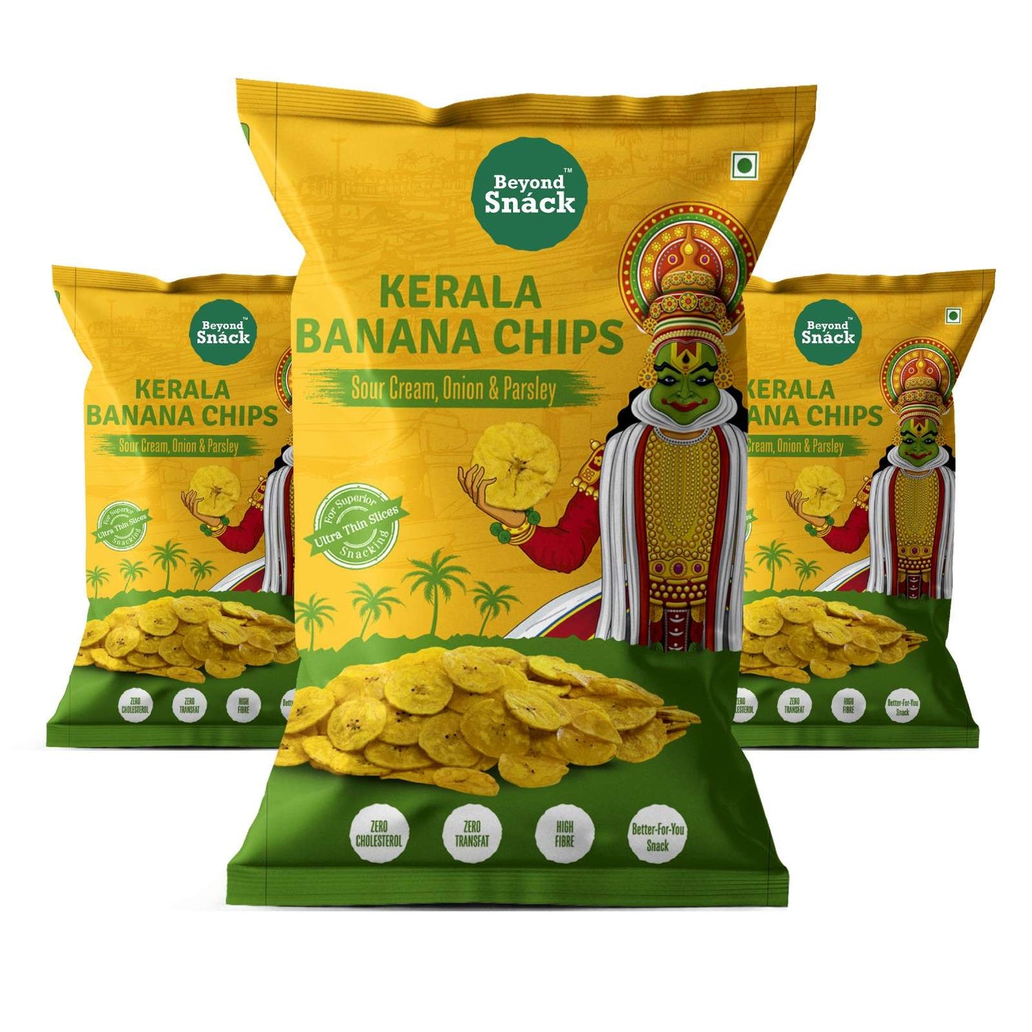 Kerala Banana Chips Sour Cream Onion Parsley Flavor 300g (100g*3 ...